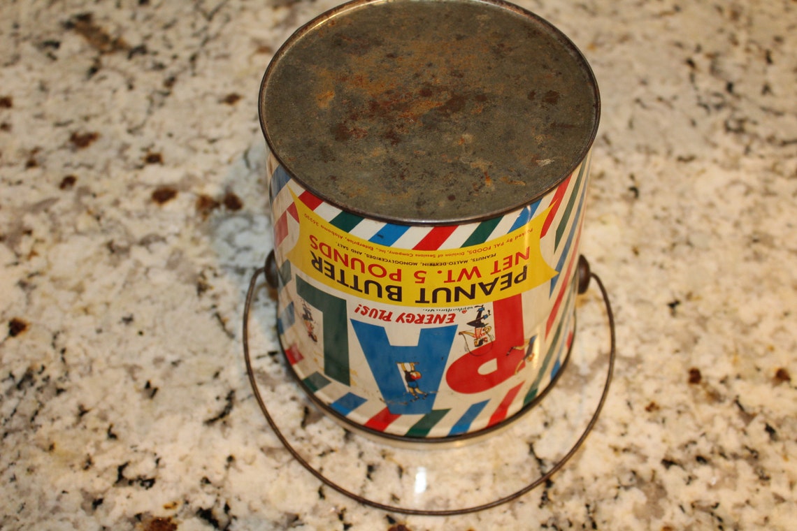 PAL Peanut Butter Tin Can Pail - Energy Plus, 5 Pounds, Vintage ...