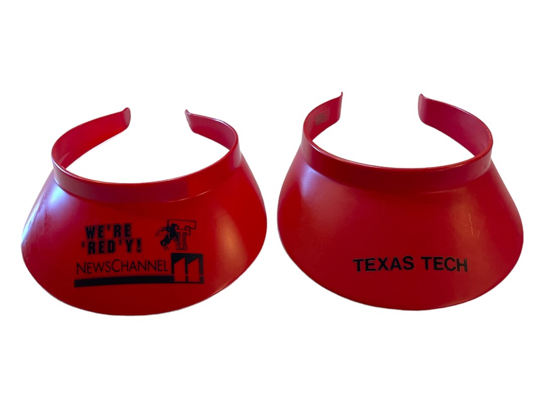 Set of 2 Vintage Texas Tech Visors Double T, Were redy Newschannel 11 ...