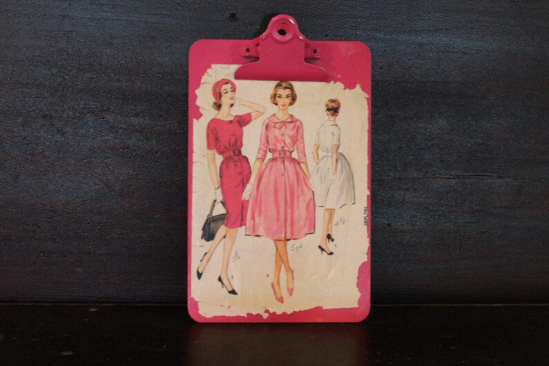 Sewing Pattern Clipboards - Choice of Vintage Antique Patterns Adhered ...