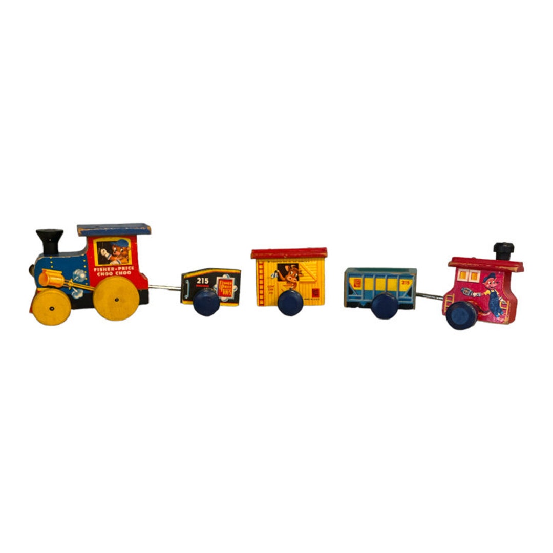 1955-57 Vintage Fisher Price Toys Choo Choo Toy - Caboose, Fox, Cow Car ...
