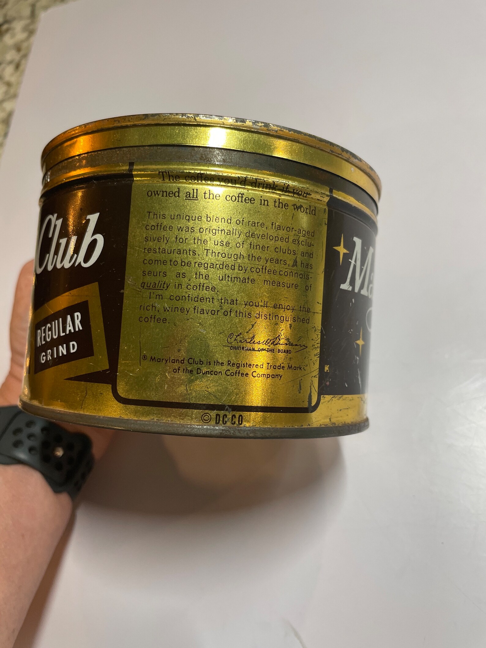 Maryland Club Coffee Tin Can - One Pound, Duncan Coffee Co, Houston ...
