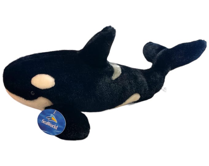 Vintage 15” Seaworld Killer Whale Orca Shamu Plushie Stuffed Animal ...