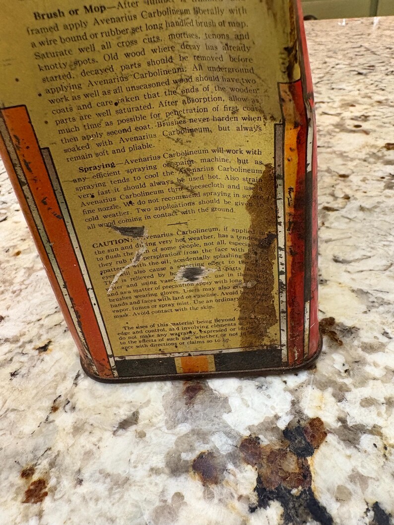 Avenarius Carbolineum Mite Killer Wood Preserver Advertising Tin ...