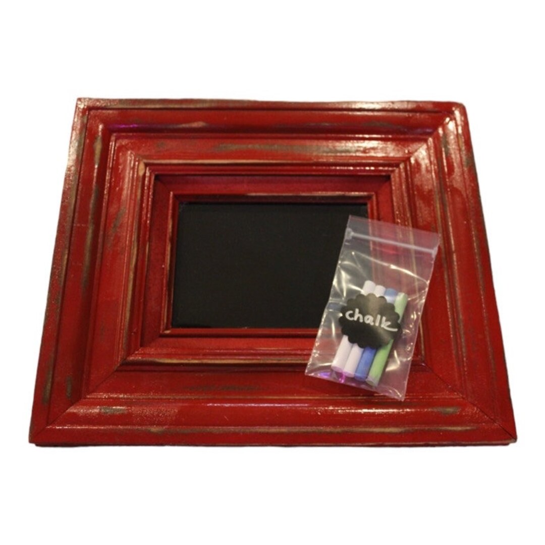 Red Chalk Board With Chalk on Re-purposed, Up-cycled, Recycled ...