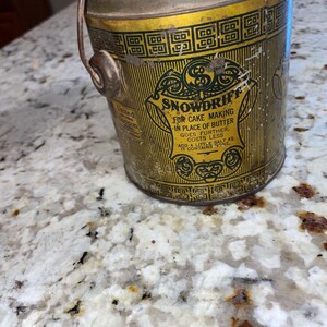 Early Diminutive Snowdrift Perfect Shortening Tin Pail - Savannah the ...