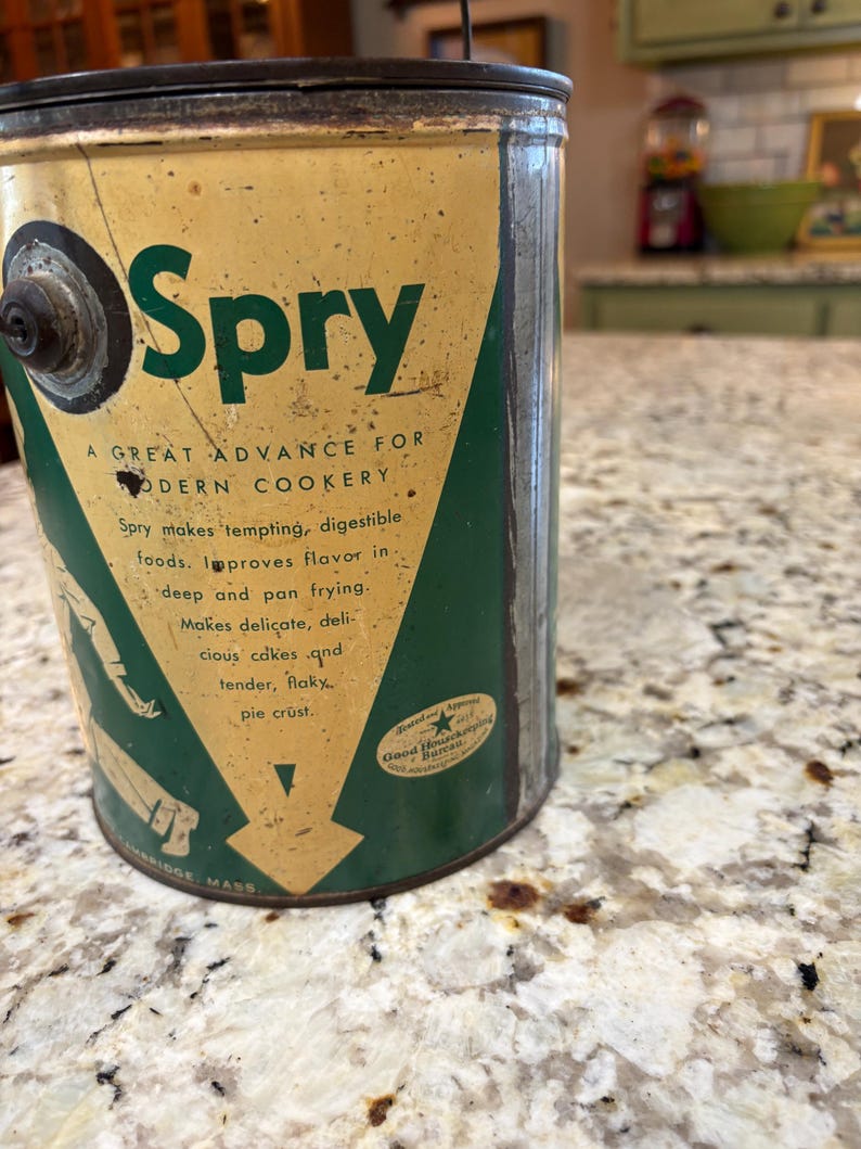 1930s - 40s Spry Pire Vegetable Shortening 6 Pound Pail With Lid and ...