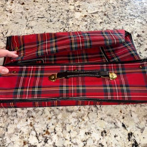 Vintage Red Plaid Collapsible Suitcase- Tartan, Folding, Mcm ...