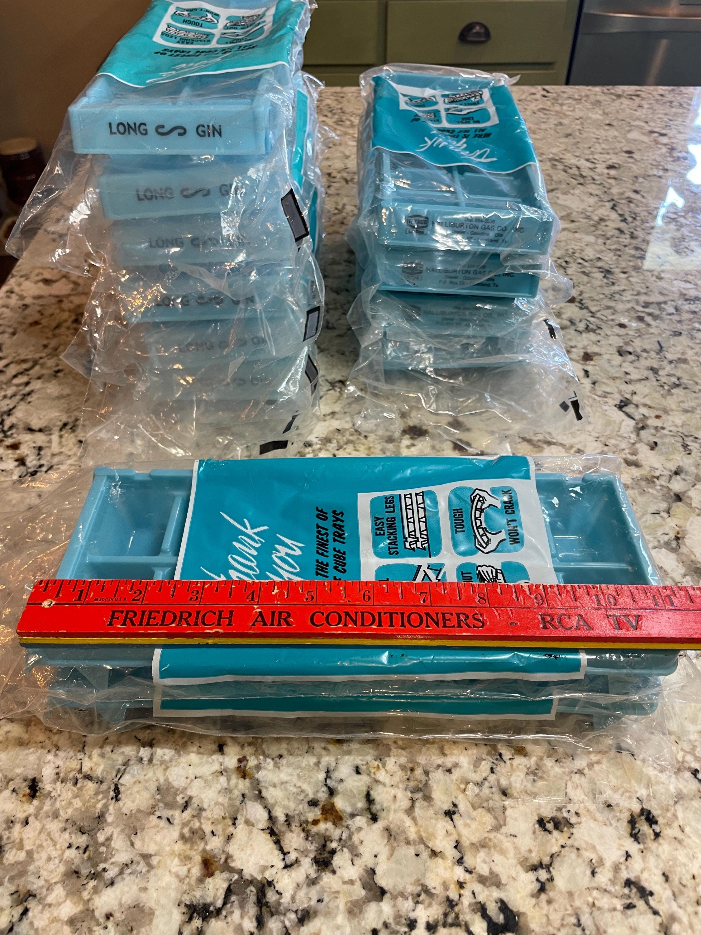 Set of 2 Advertising Ice Cube Trays *choice* Long S Gin, Texaco LP Gas ...