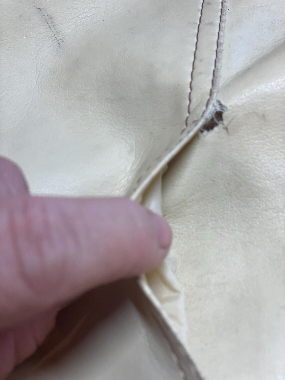 Vintage Beige Pleather Faux Leather Jacket Embroidered JC Penney Hippie ...