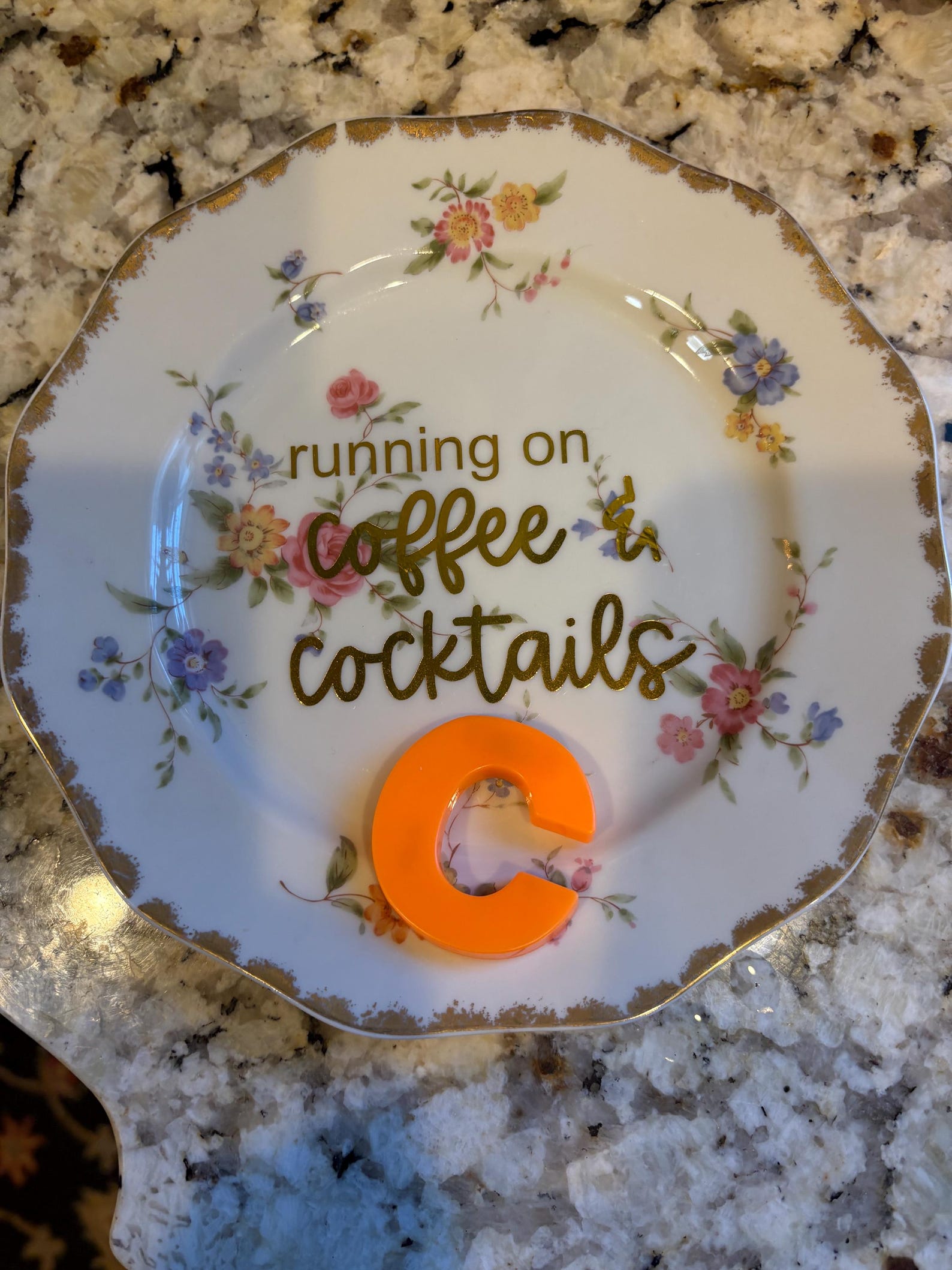 Cheeky China Coffee & Cocktail Lover Plate “running on Coffee and ...