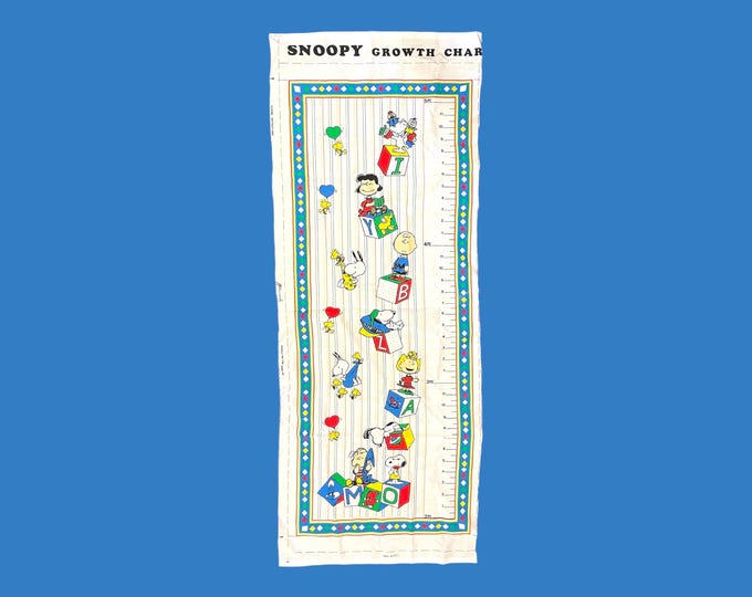 Vintage SNOOPY Growth Chart Peanuts Gang, Lucy, Charlie Brown, Pattern ...