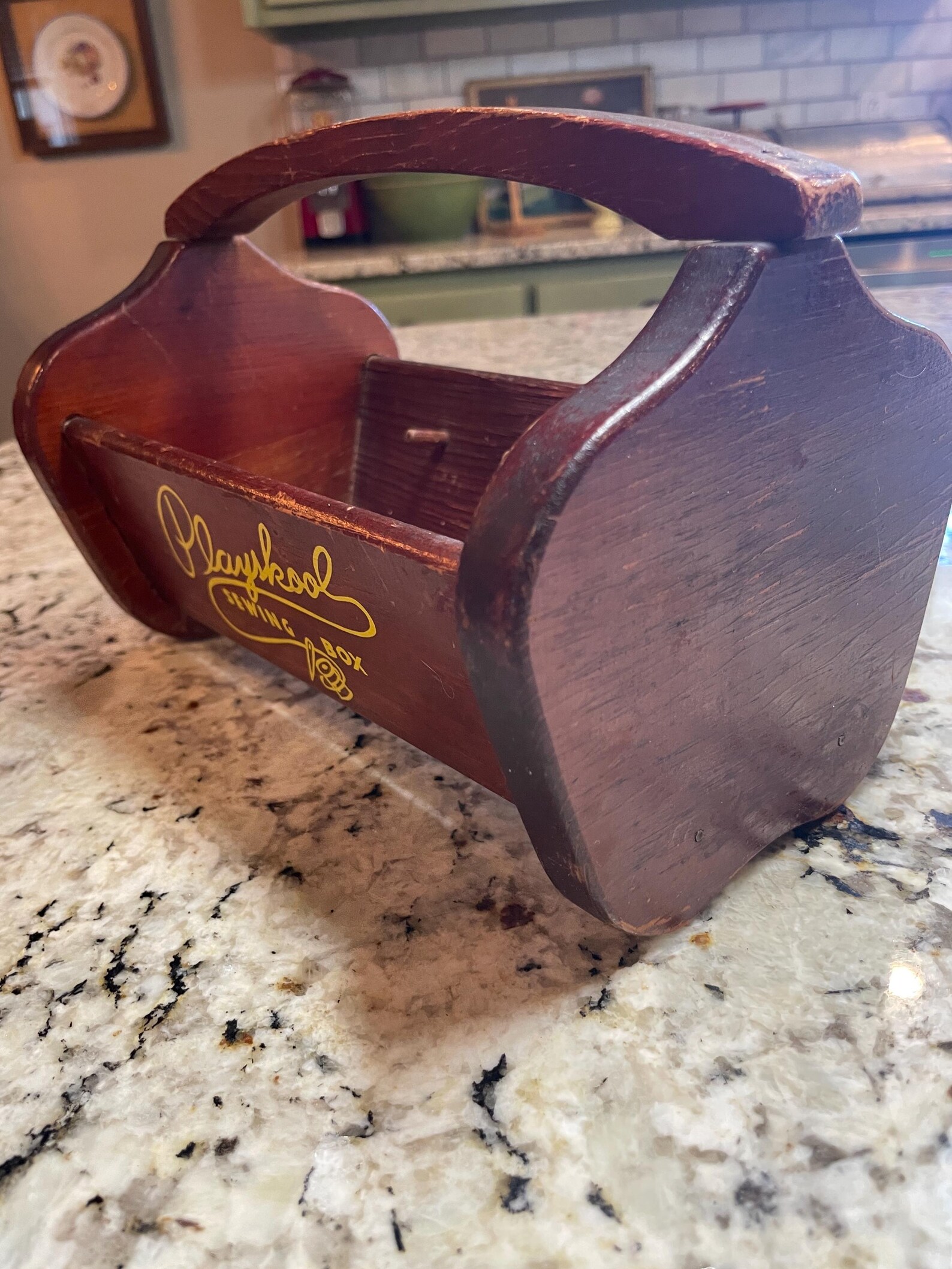 Vintage Playskool Sewing Box Great Graphics Spool, Needle, Thread ...