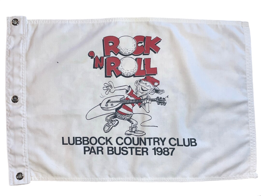 1987 Lubbock County Club Par Buster Rock ‘N Roll Flag - Historic ...