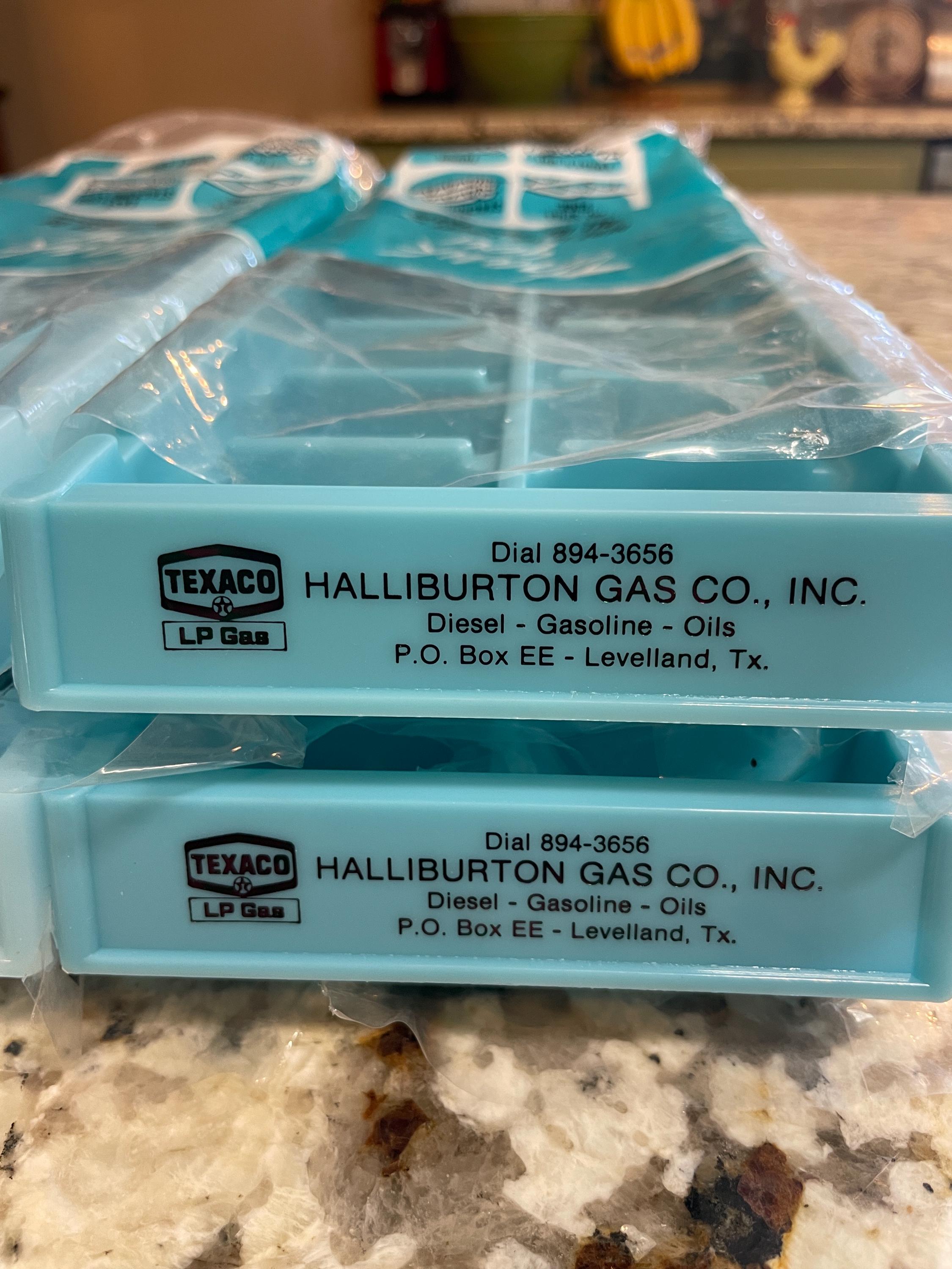 Set of 2 Advertising Ice Cube Trays *choice* Long S Gin, Texaco LP Gas ...