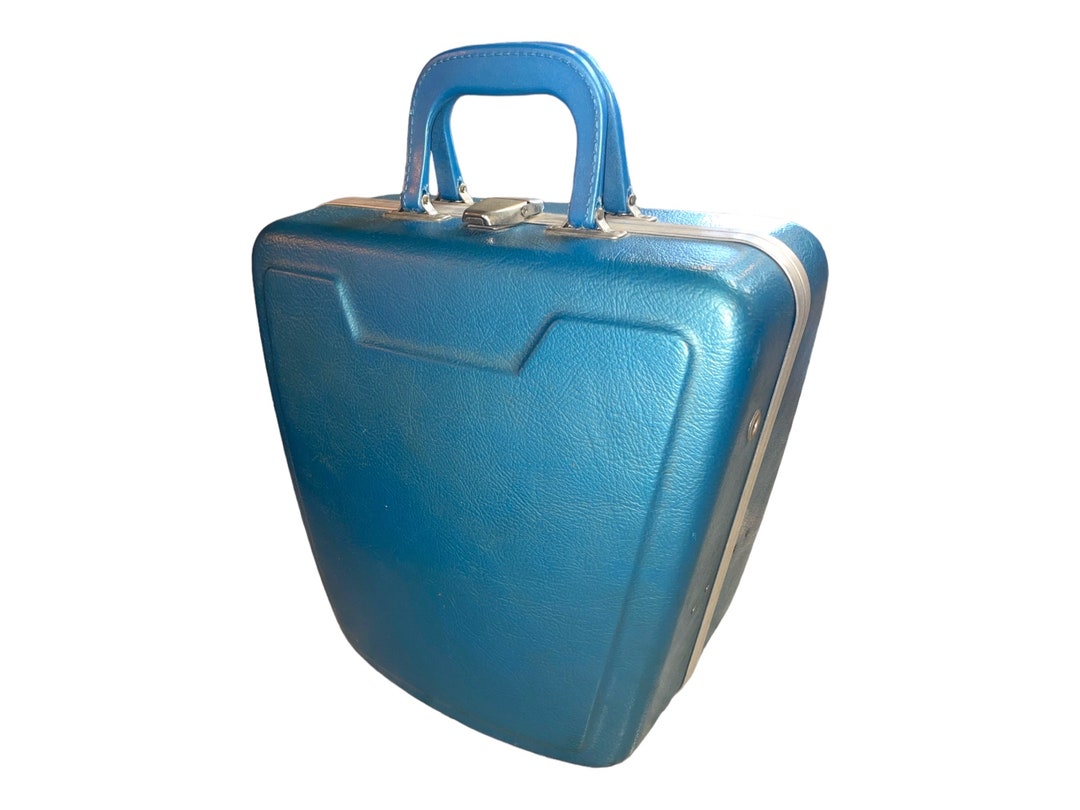 Vintage Aqua Blue Hard Shell Bowling Ball Bag Handles, Tag, Retro ...