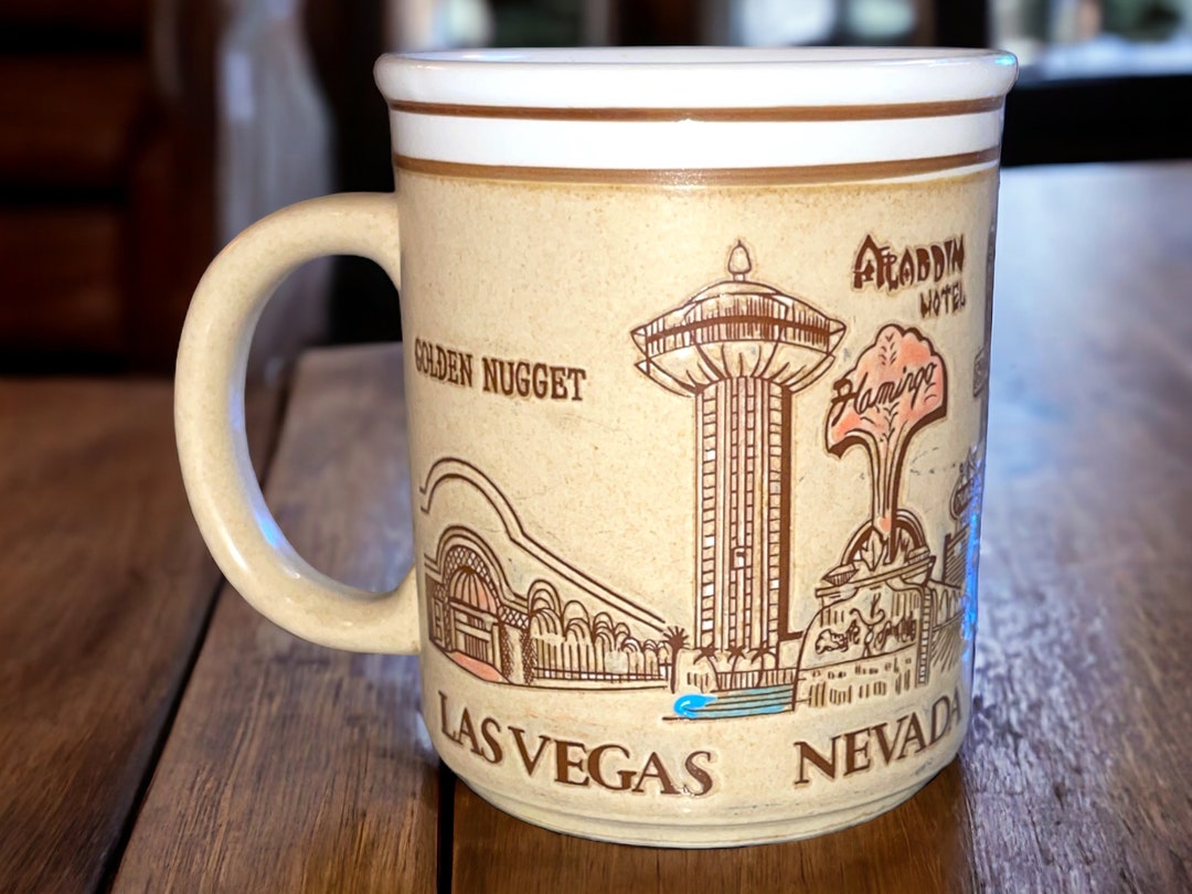 Old Las Vegas Strip Vintage Stoneware Mug Golden Nugget, Aladdin ...