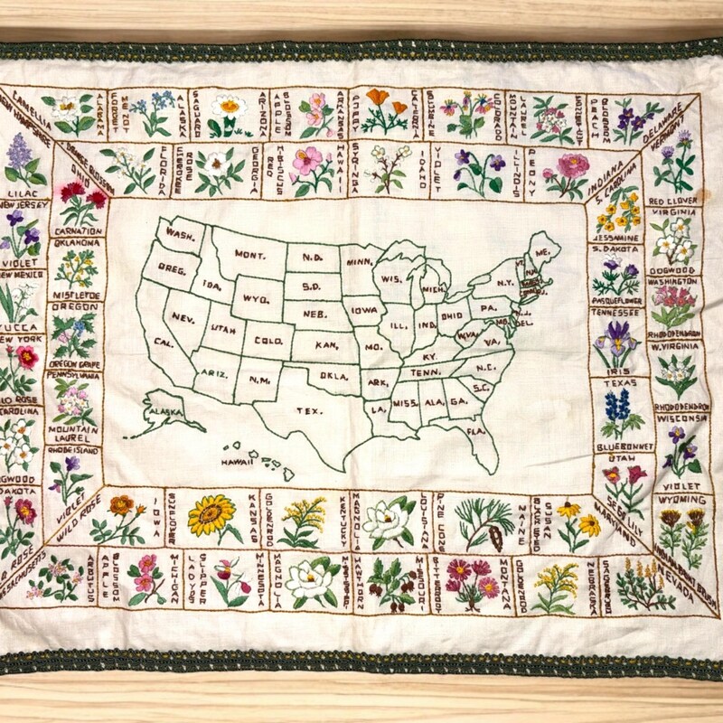 Embroidered Map - Etsy