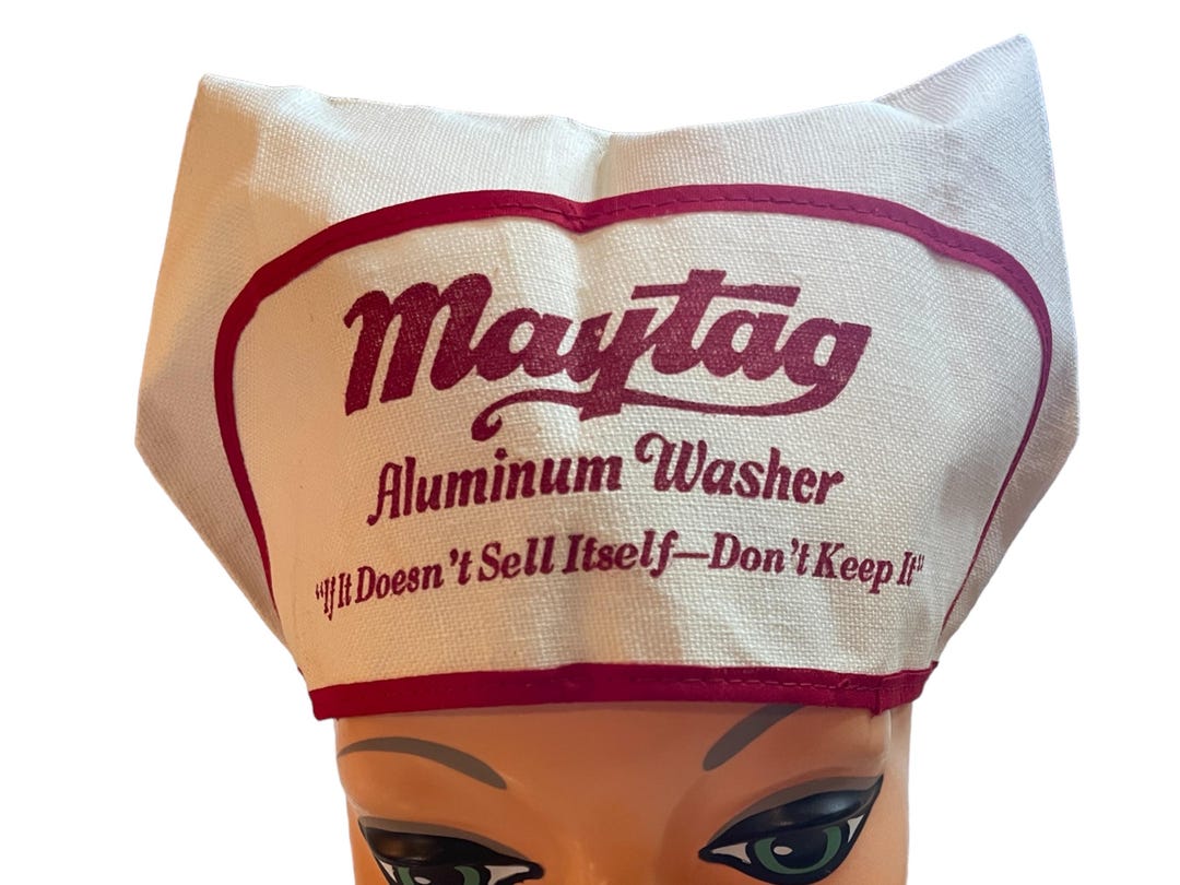 Vintage Maytag Advetising Aluminum Washer Employee Advertising Jerk Hat ...