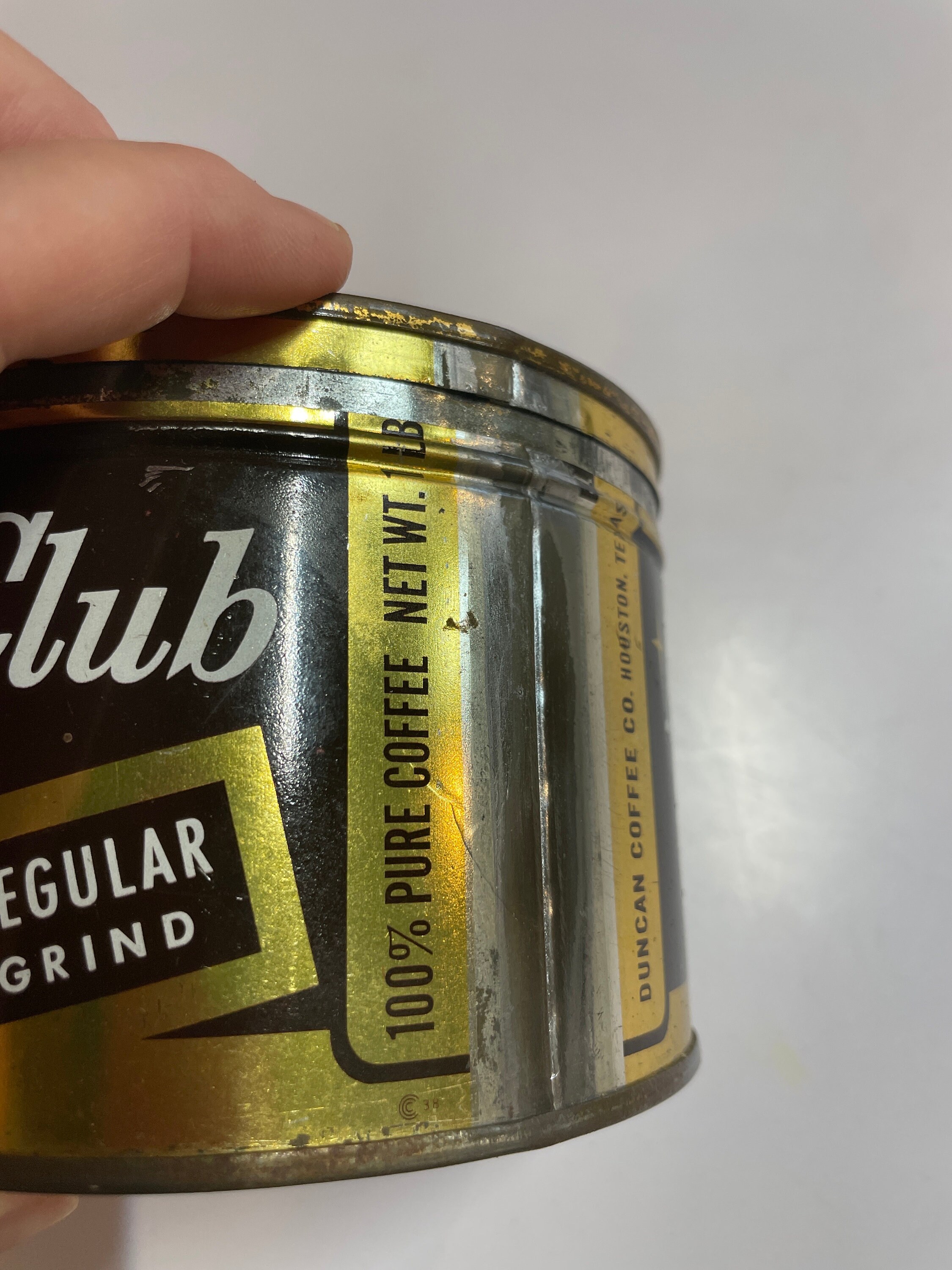 Maryland Club Coffee Tin Can - One Pound, Duncan Coffee Co, Houston ...