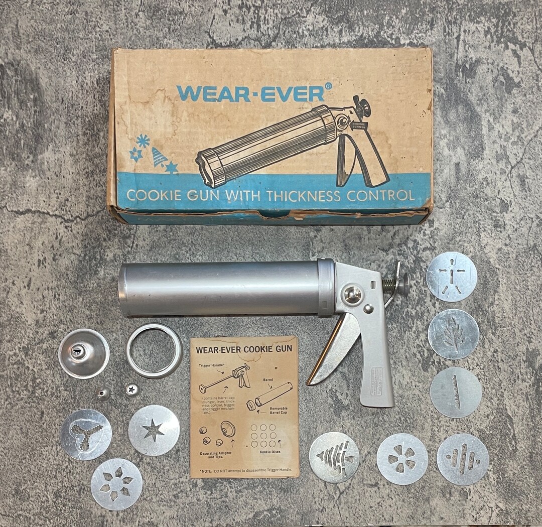 Wear-ever Cookie Gun Press - Fancy Cookie Maker, Thickness Control ...