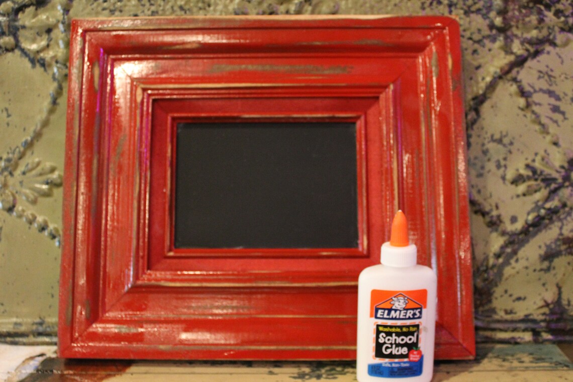 Red Chalk Board With Chalk on Re-purposed Up-cycled | Etsy