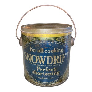 Early Diminutive Snowdrift Perfect Shortening Tin Pail - Savannah the ...