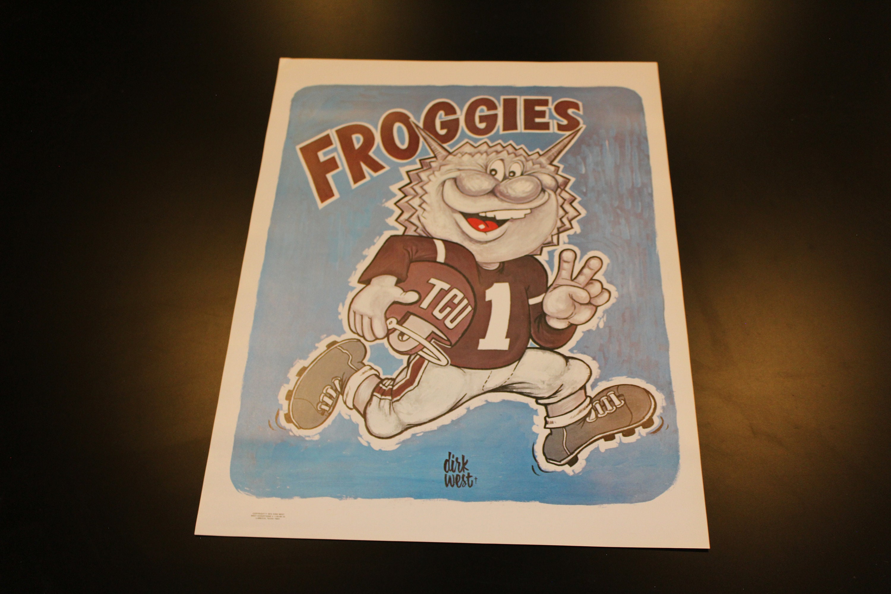 TCU Horned Toad 1972 Dirk West Print/ UT A&M SMU Baylor - Etsy