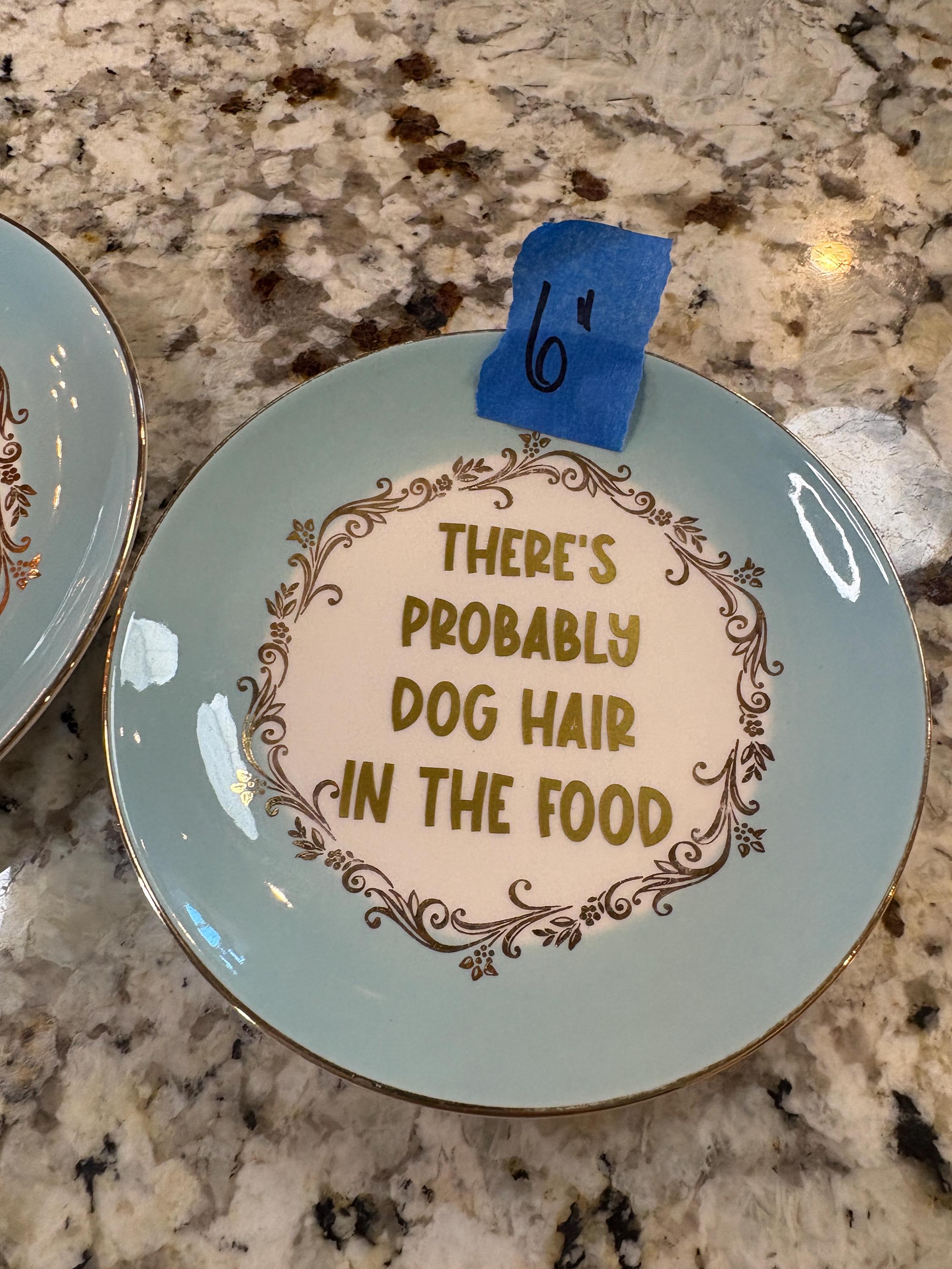 Cheeky China Snarky Plate “ There’s Probably Dog Hair in the Food ...