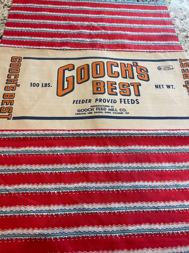 Vintage Gooch’s 100 Pound Best Feed Sack With Original Label - Red ...