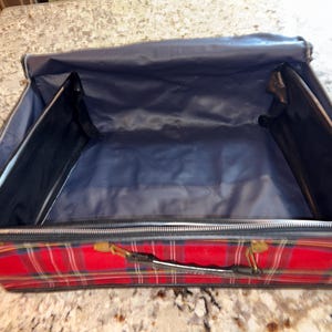 Vintage Red Plaid Collapsible Suitcase- Tartan, Folding, Mcm ...