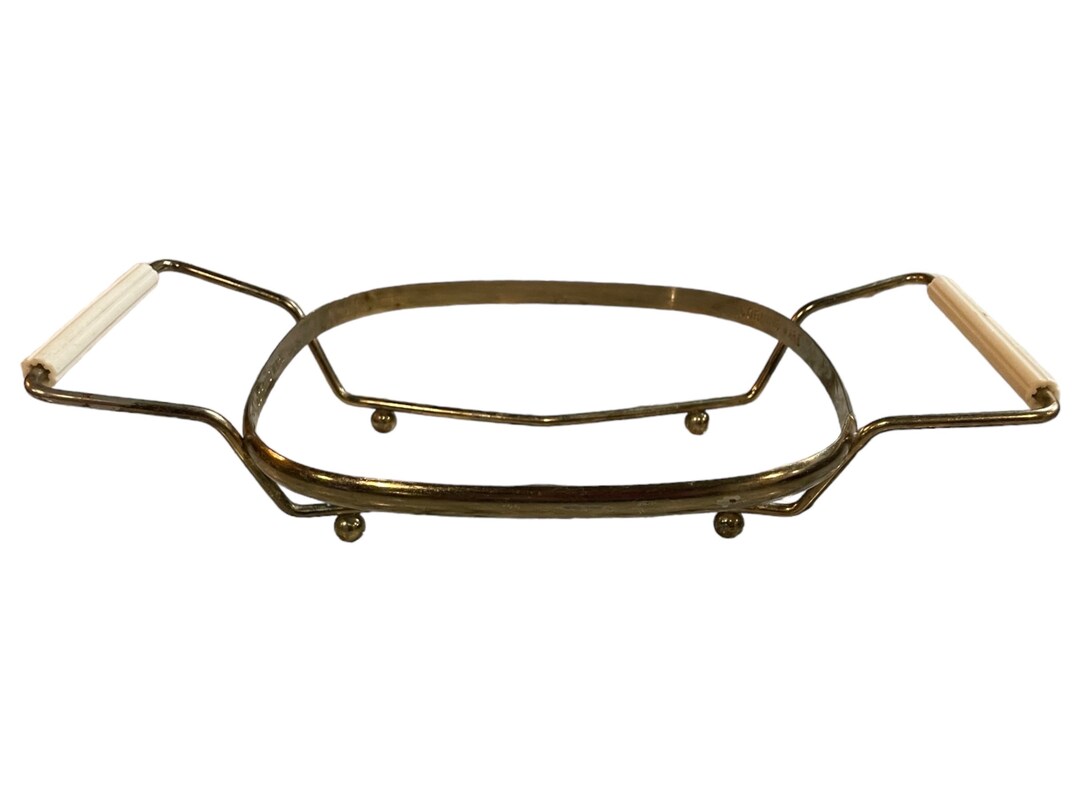 Vintage Retro Corning Ware Gold Cradle Metal Casserole Holder off White ...