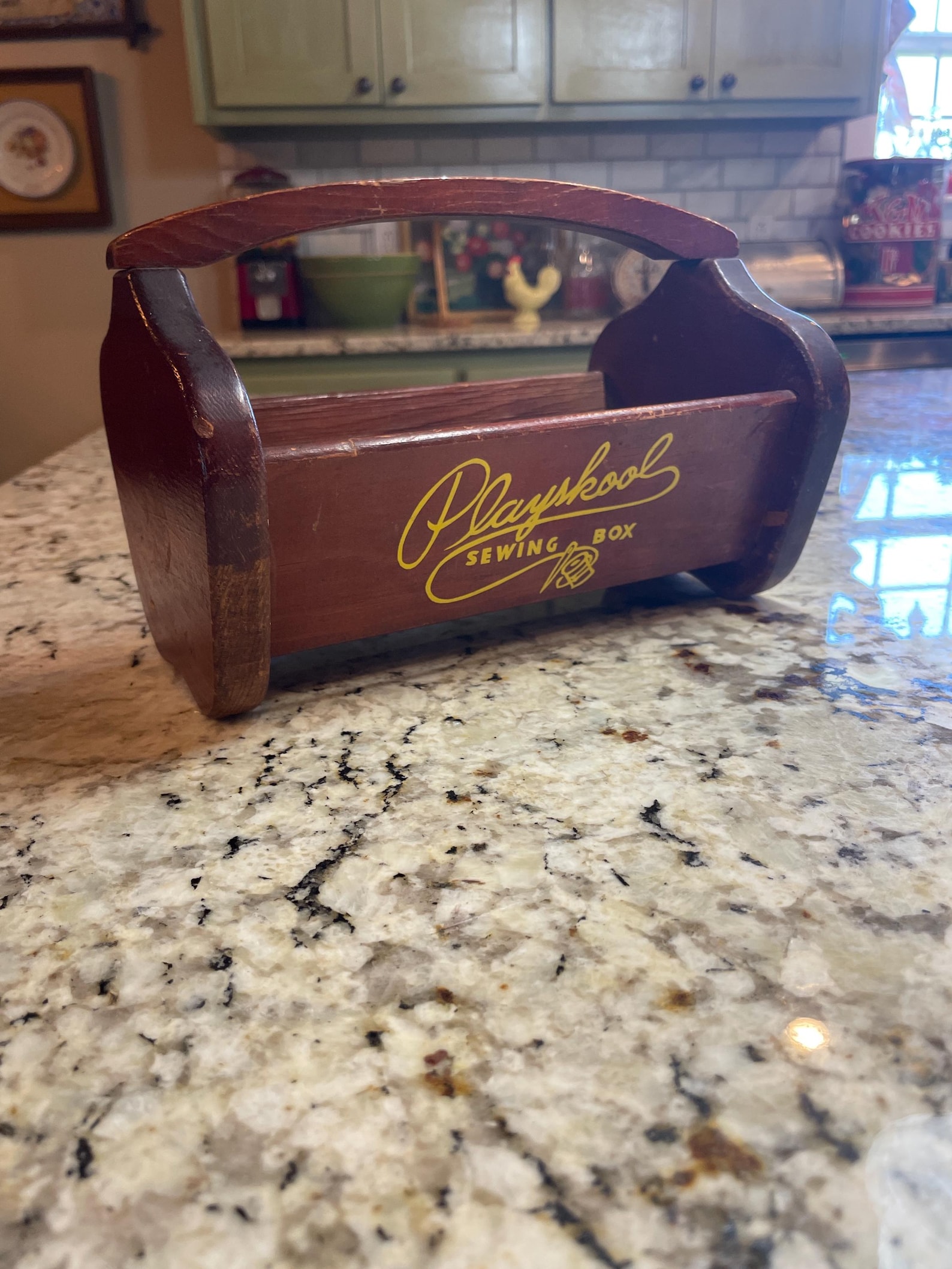 Vintage Playskool Sewing Box Great Graphics Spool, Needle, Thread ...