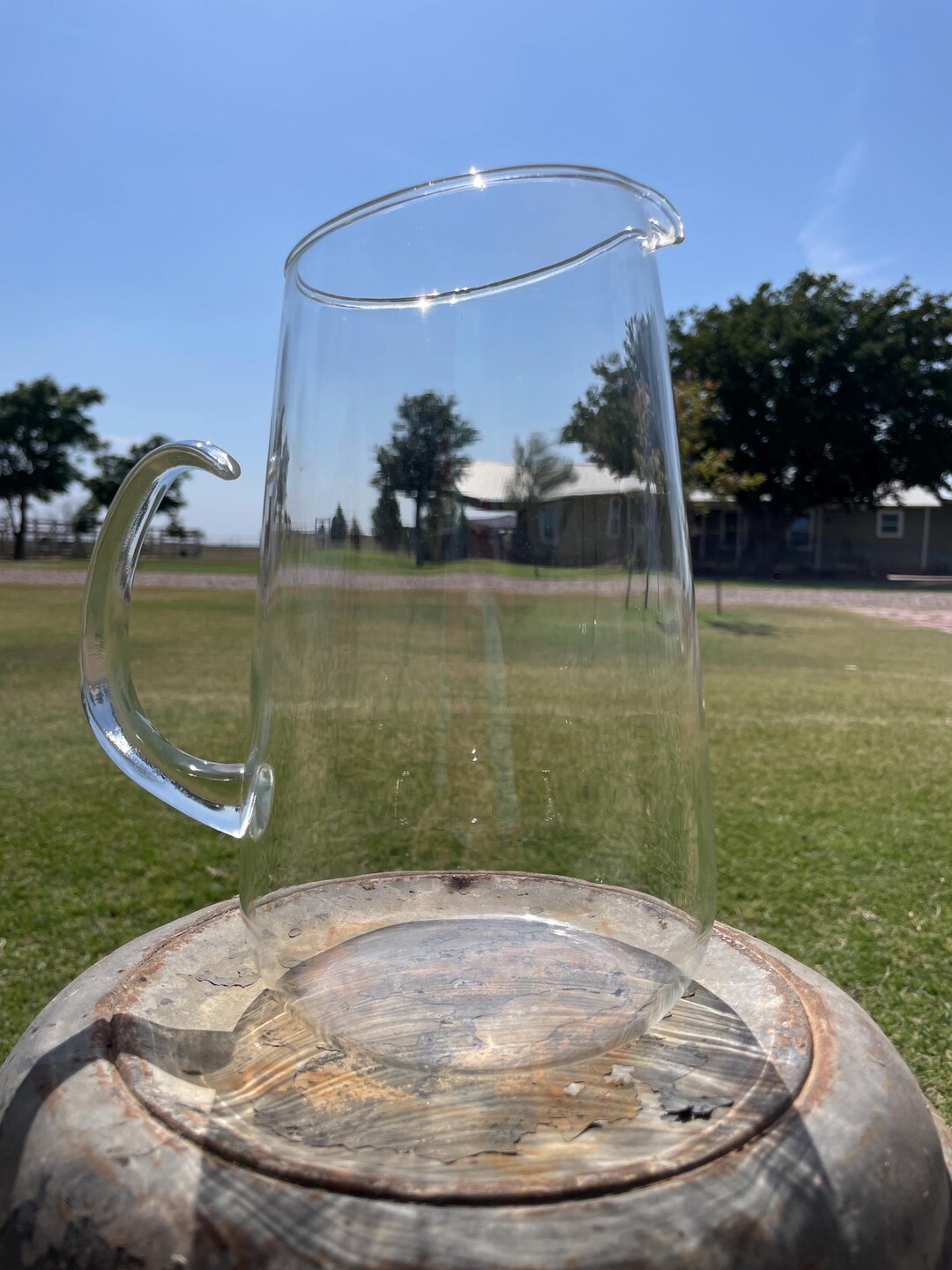 PYREX Glass Pitcher With Open Handle Retro Glassware, Barware, Vintage ...