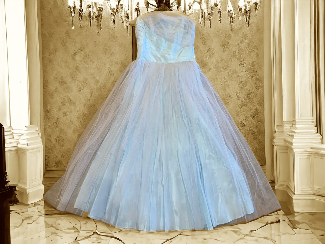 Stunning Midcentury Powder Blue Dance Originals by Fred Perlberg Tulle ...