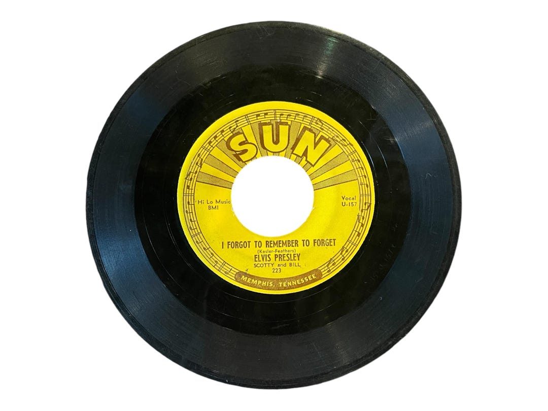 RARE ORIGINAL SUN Records Elvis Presley 223 45 I Forgot to Remember ...