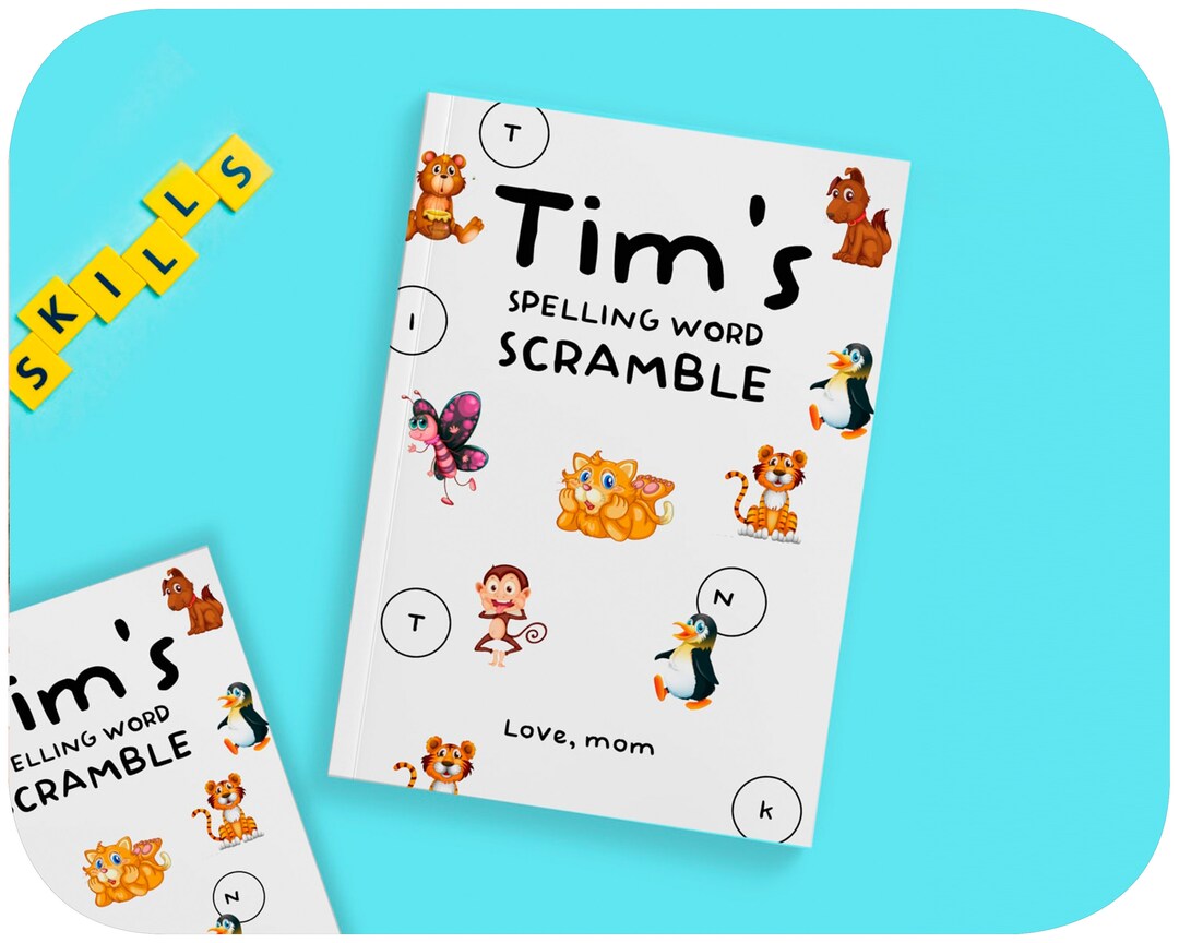 Personalized Spelling Word Scramble Book - Etsy