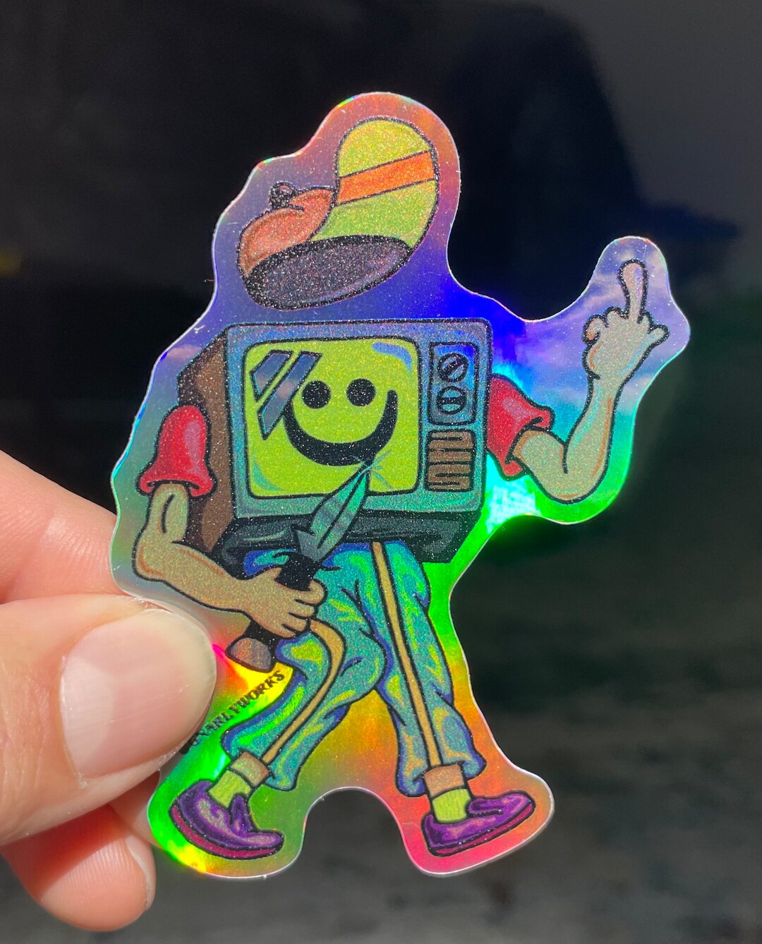 TV PUNK - HOLOGRAM Sticker - Etsy