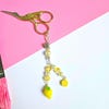 Scissor Fob - Gin and Lemon - Handmade Beaded Gift - Bag Charm ...