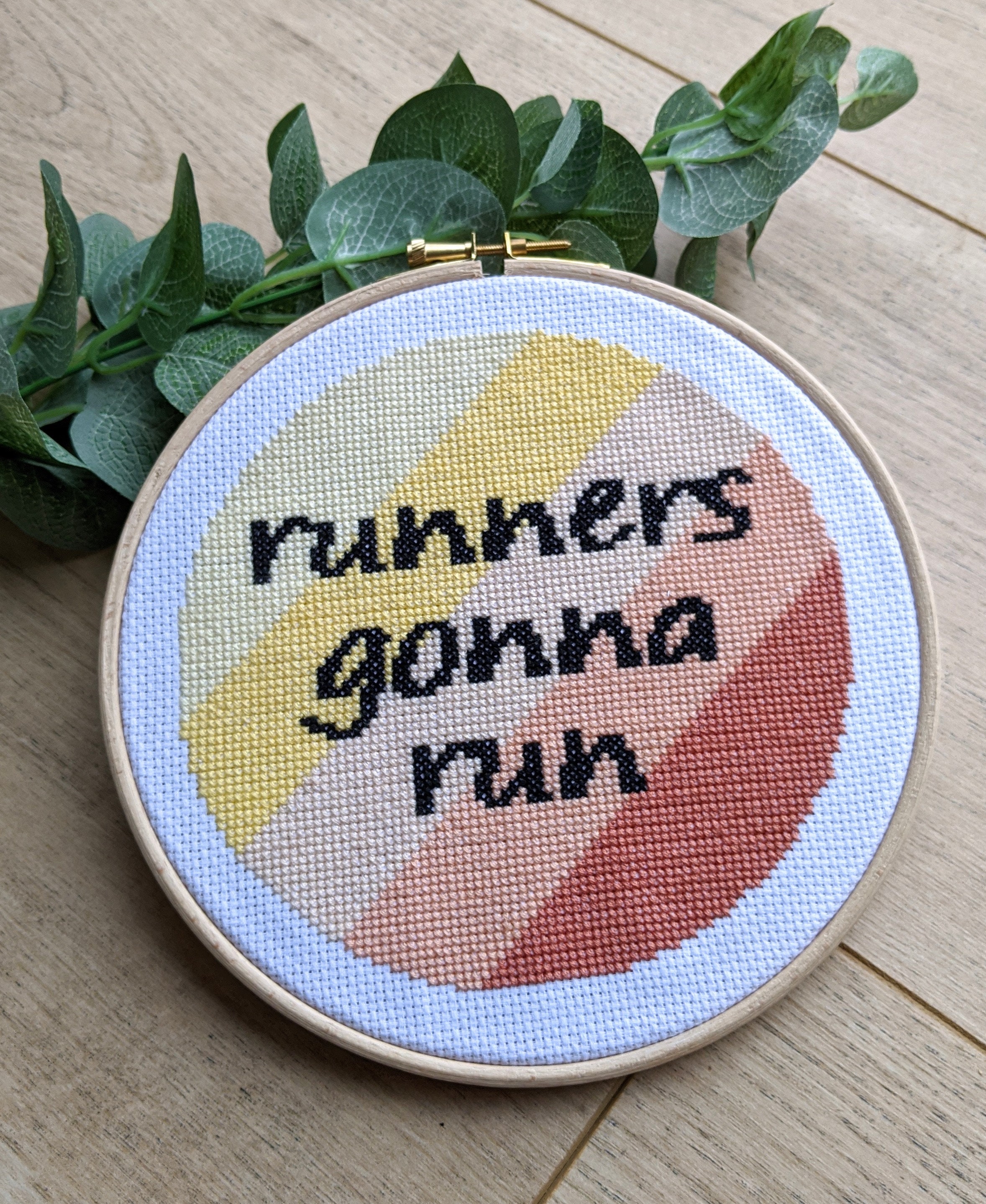 Runners gonna run cross stitch pattern PDF running quote | Etsy