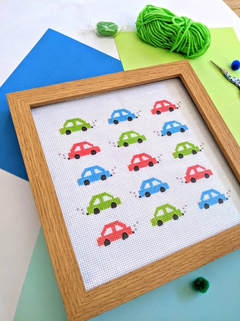 Cars Cars Cars Cross Stitch Pattern Pdf Beginner Easy | Etsy