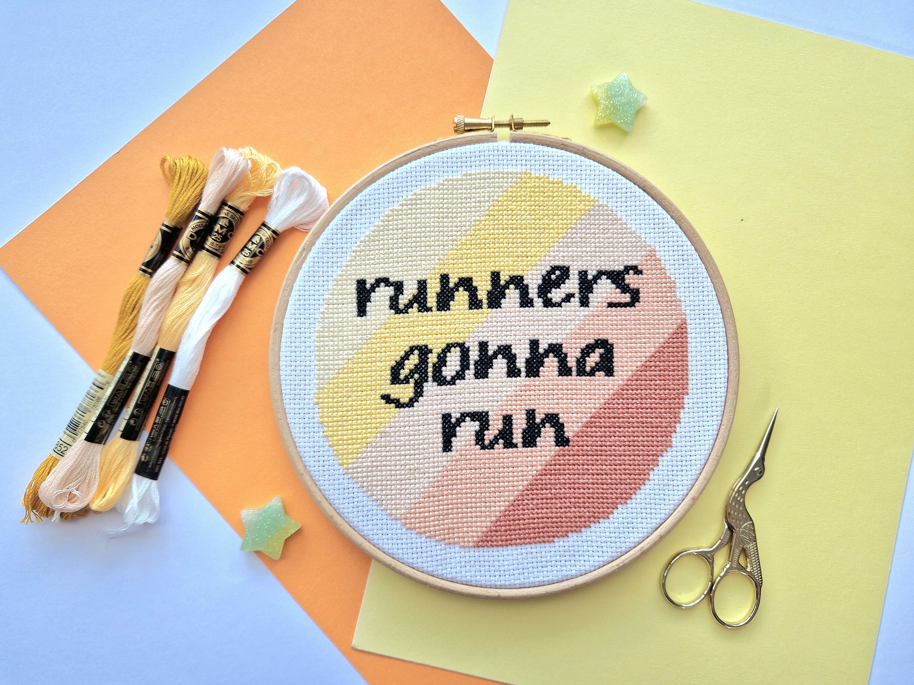 Runners Gonna Run - Cross Stitch Pattern, Learn to Stitch - Etsy