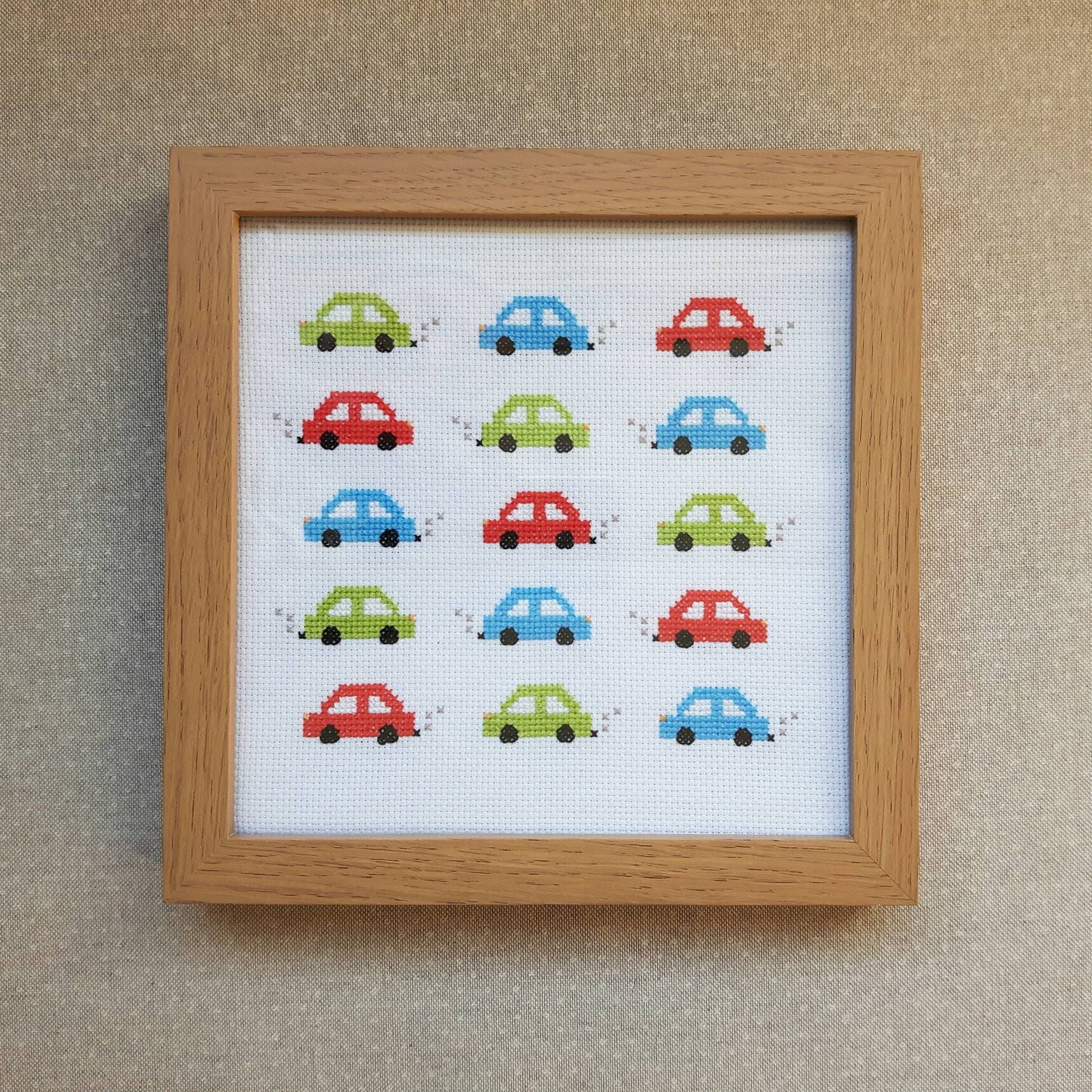 Cars Cars Cars cross stitch pattern pdf beginner's | Etsy