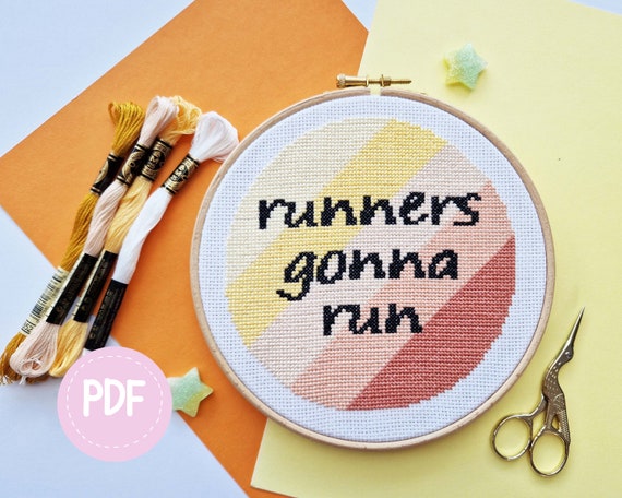 Runners Gonna Run Cross Stitch Pattern Learn to Stitch - Etsy