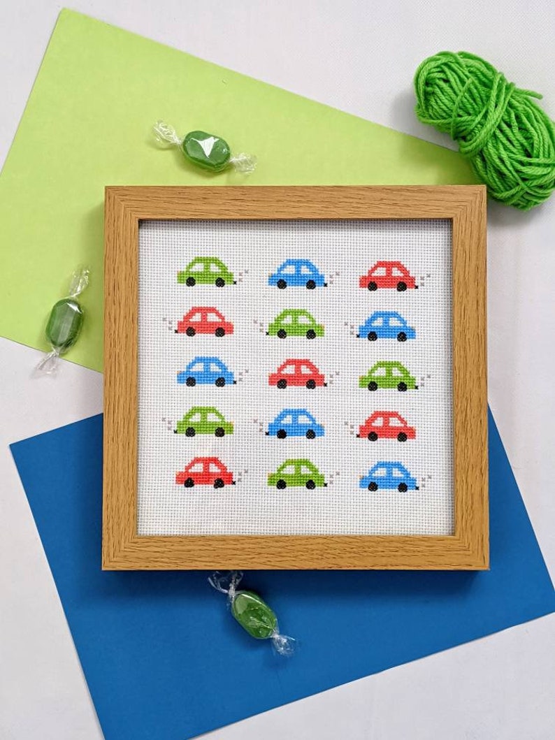 Cars Cars Cars Cross Stitch Pattern Pdf Beginner Easy | Etsy