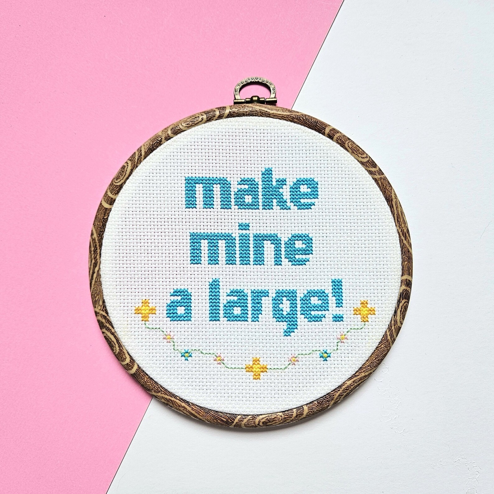 Make Mine a Large! - Cross Stitch Pattern Instant Digital Download ...