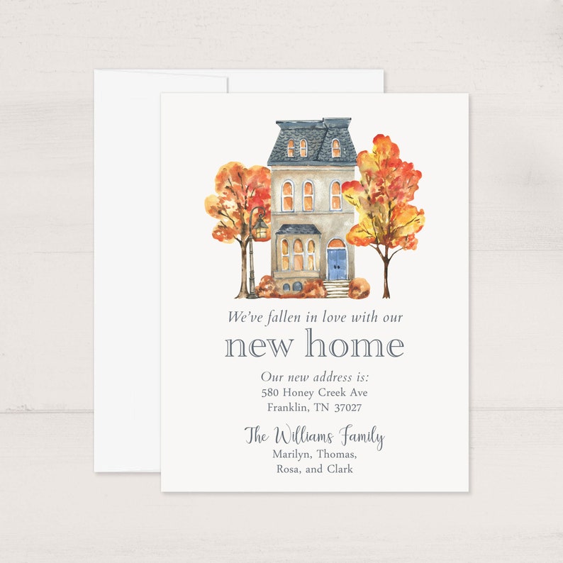 Fall Trees and House Moving Announcement Cards 4.25x5.5 A2 - Etsy