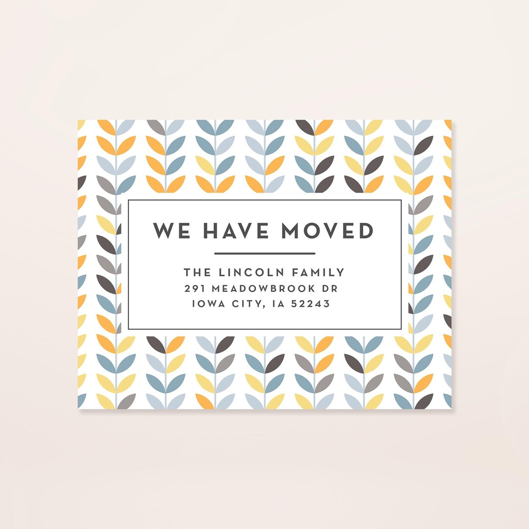Modern Mid-century Moving Announcement Cards, New Address Cards, Flat 5 ...