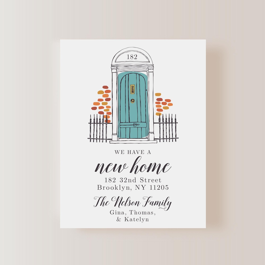 Moving Announcement Cards With Front Door, New Address Cards, 4.25x5.5 ...