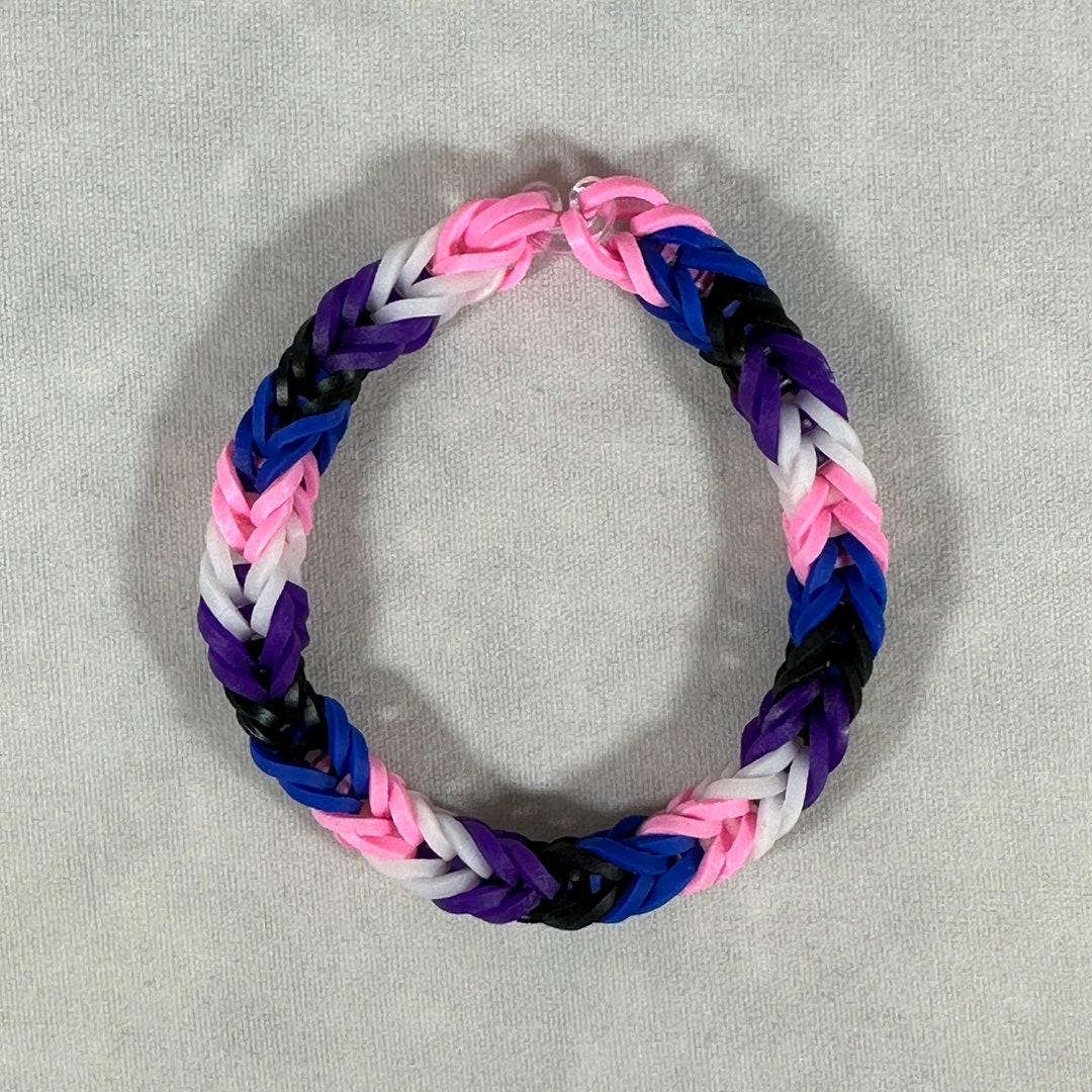 Genderfluid Bracelets - Rainbow Loom Bracelets - Pride Month - Gay ...
