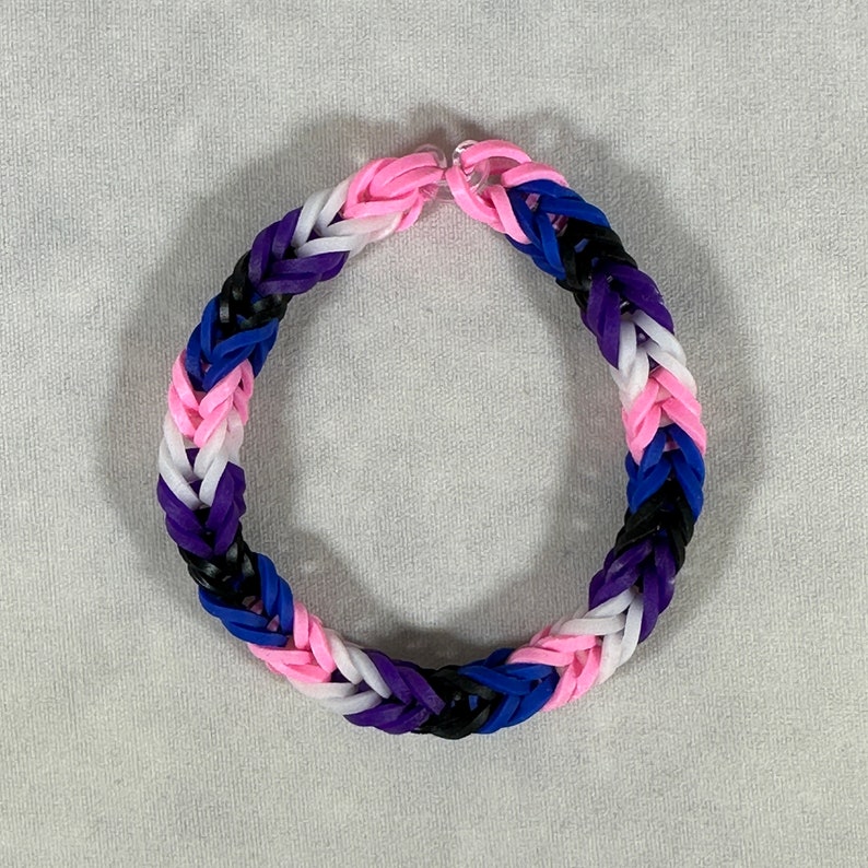 Genderfluid Bracelets - Rainbow Loom Bracelets - Pride Month - Gay ...